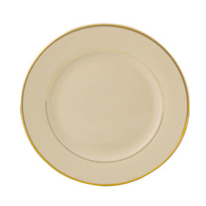 10" Wide Rim, Ivory w/Gold Band Dinner Plate - Syracuse, NY - Taylor ...